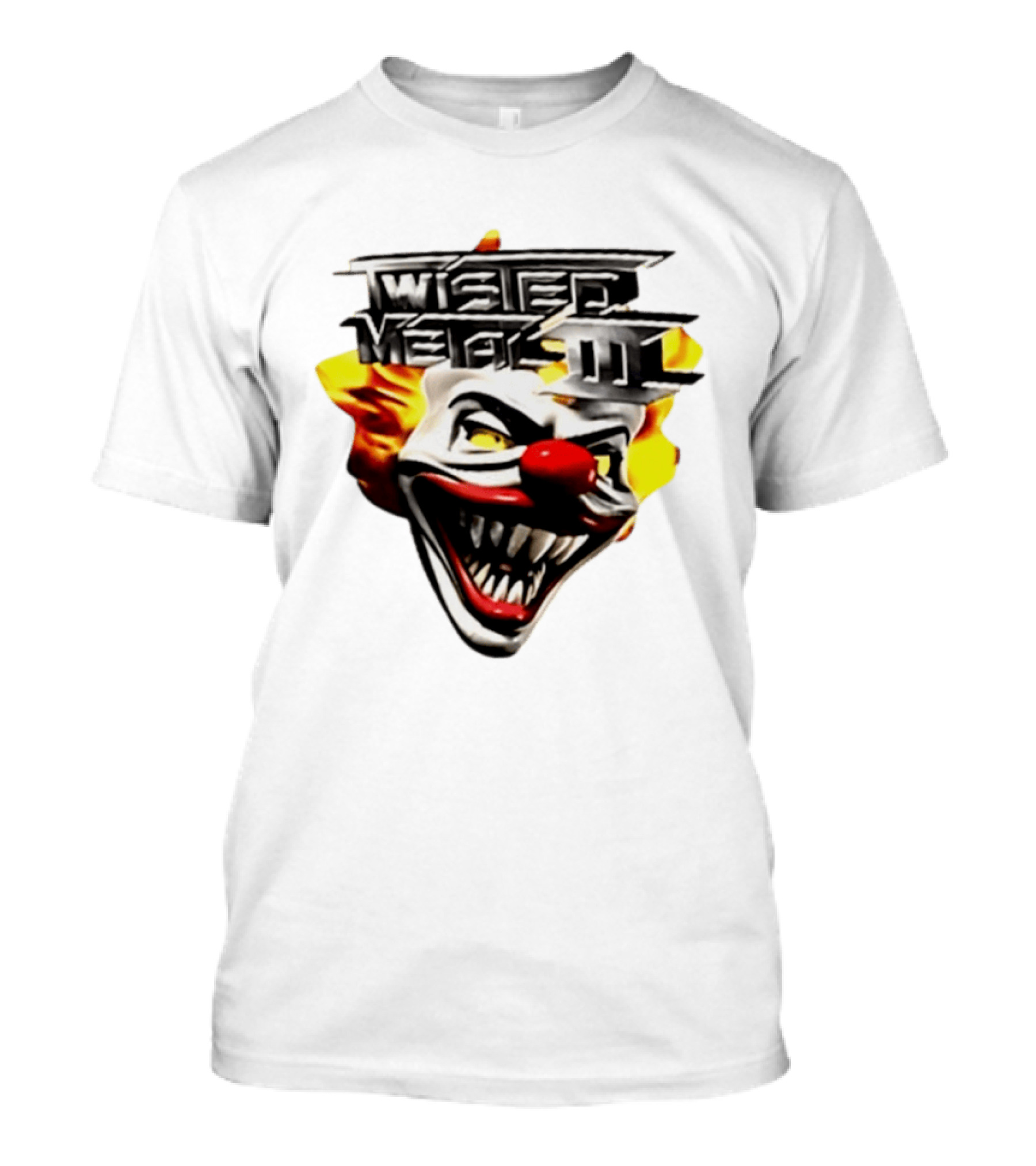 Twisted Metal III Sweet Tooth Clown Face Fiery Hair T-Shirt