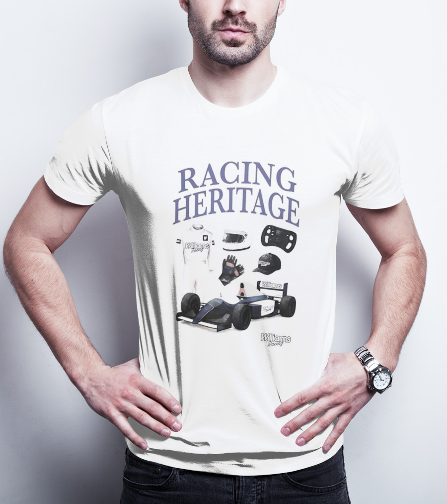 Racing Heritage Williams Racing Formula Car Icons Helmet Glove T-Shirt