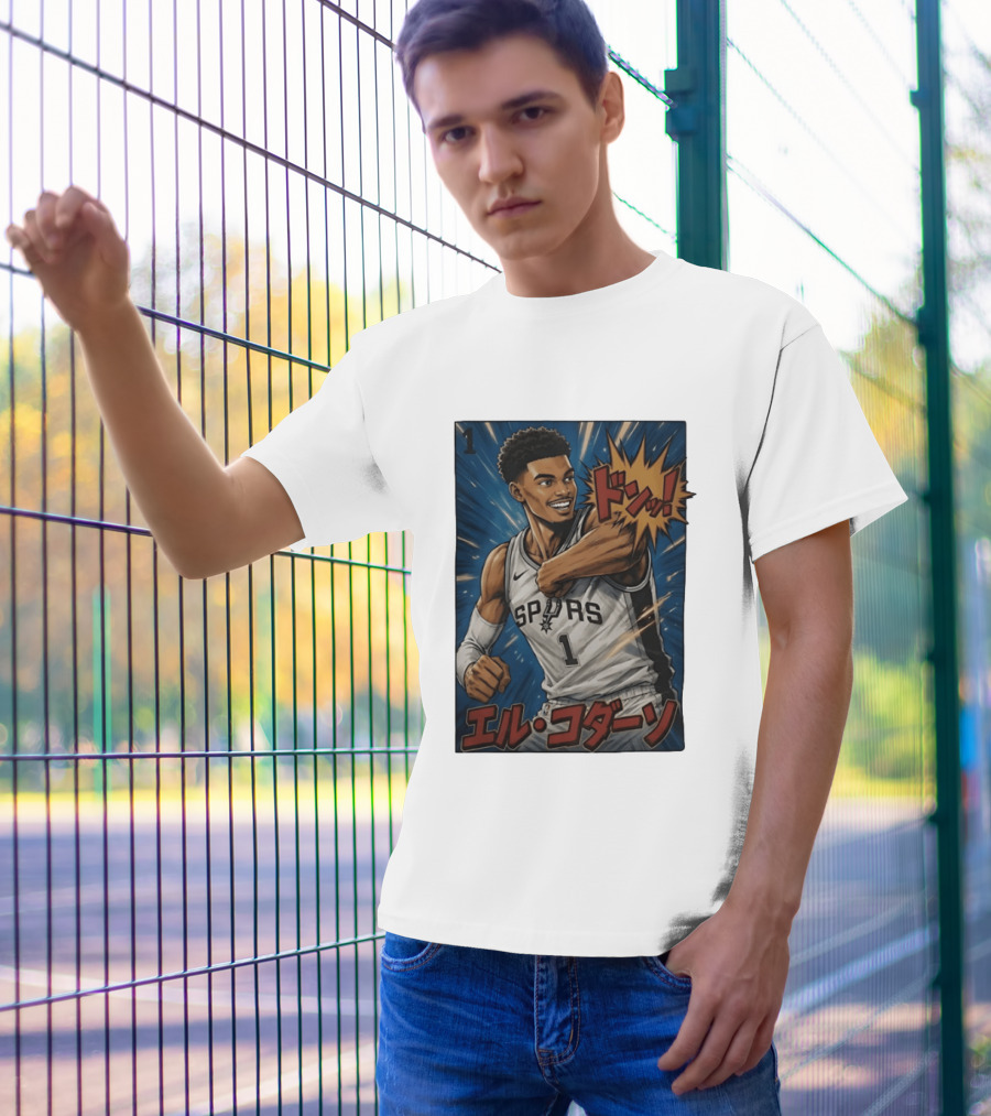 Victor Wembanyama San Antonio Spurs Manga Style Basketball T-Shirt