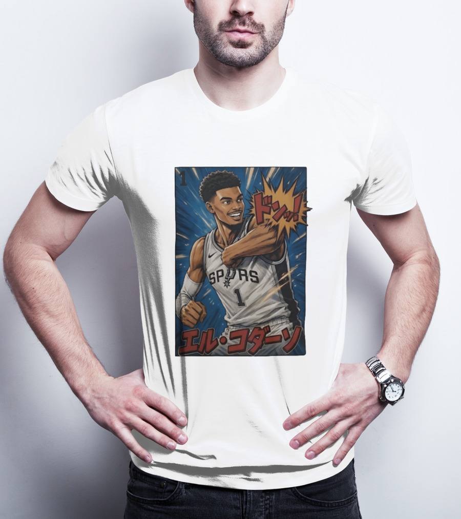 Victor Wembanyama San Antonio Spurs Manga Style Basketball T-Shirt