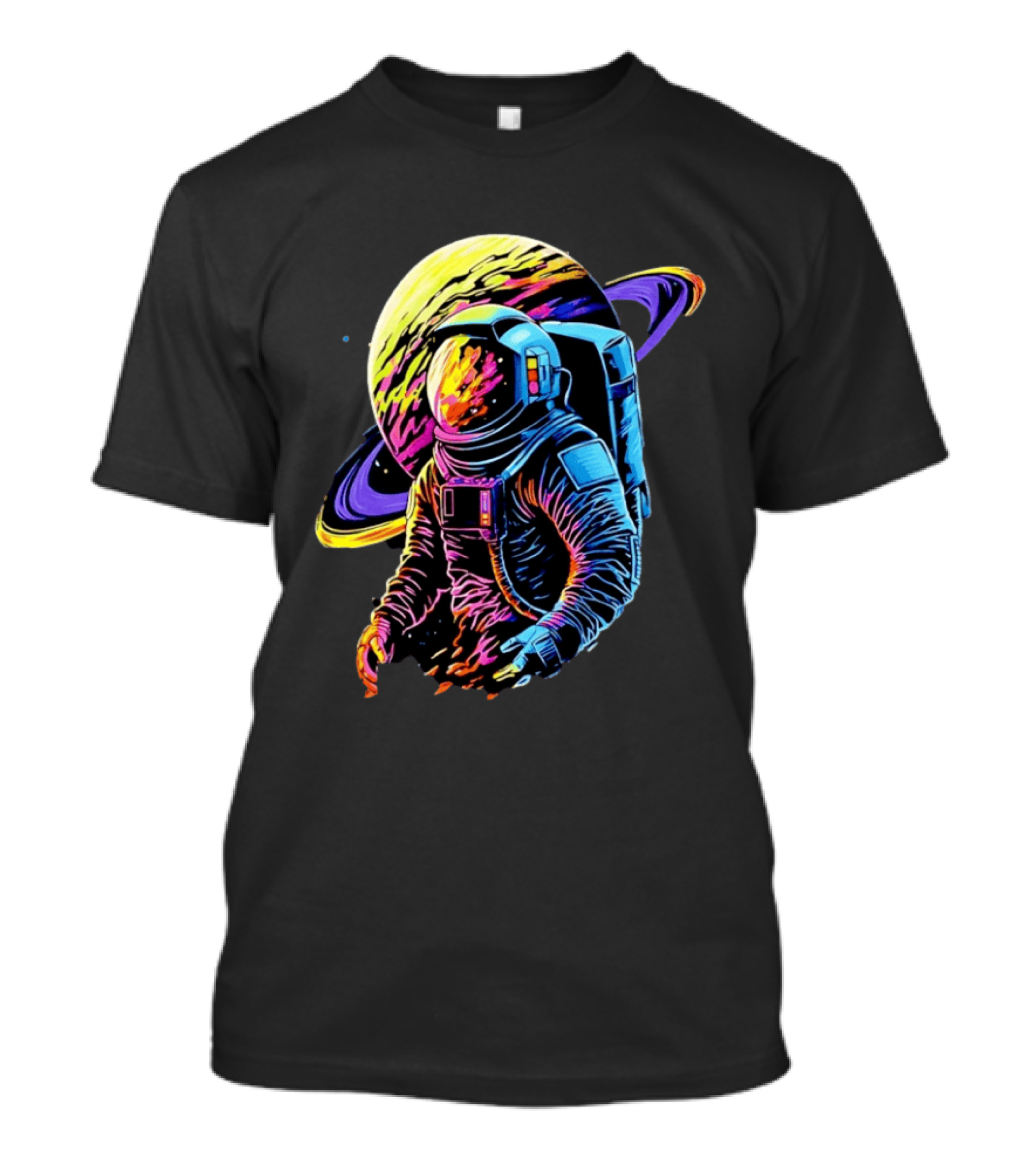 Astronaut Neon Into The Am Saturn Space Adventure T-Shirt