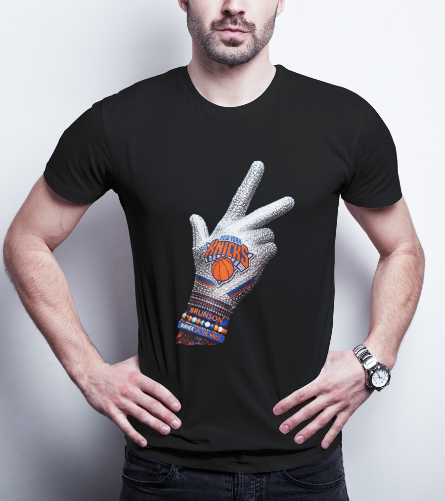New York Knicks Iceman Jalen Brunson Burner On The Wrist Diamond Chain T-Shirt