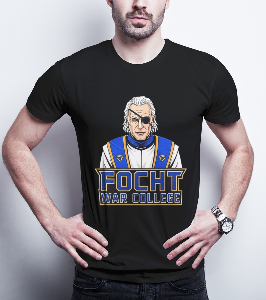 Focht War College Eyepatch Commander Blue And Gold Uniform T-Shirt
