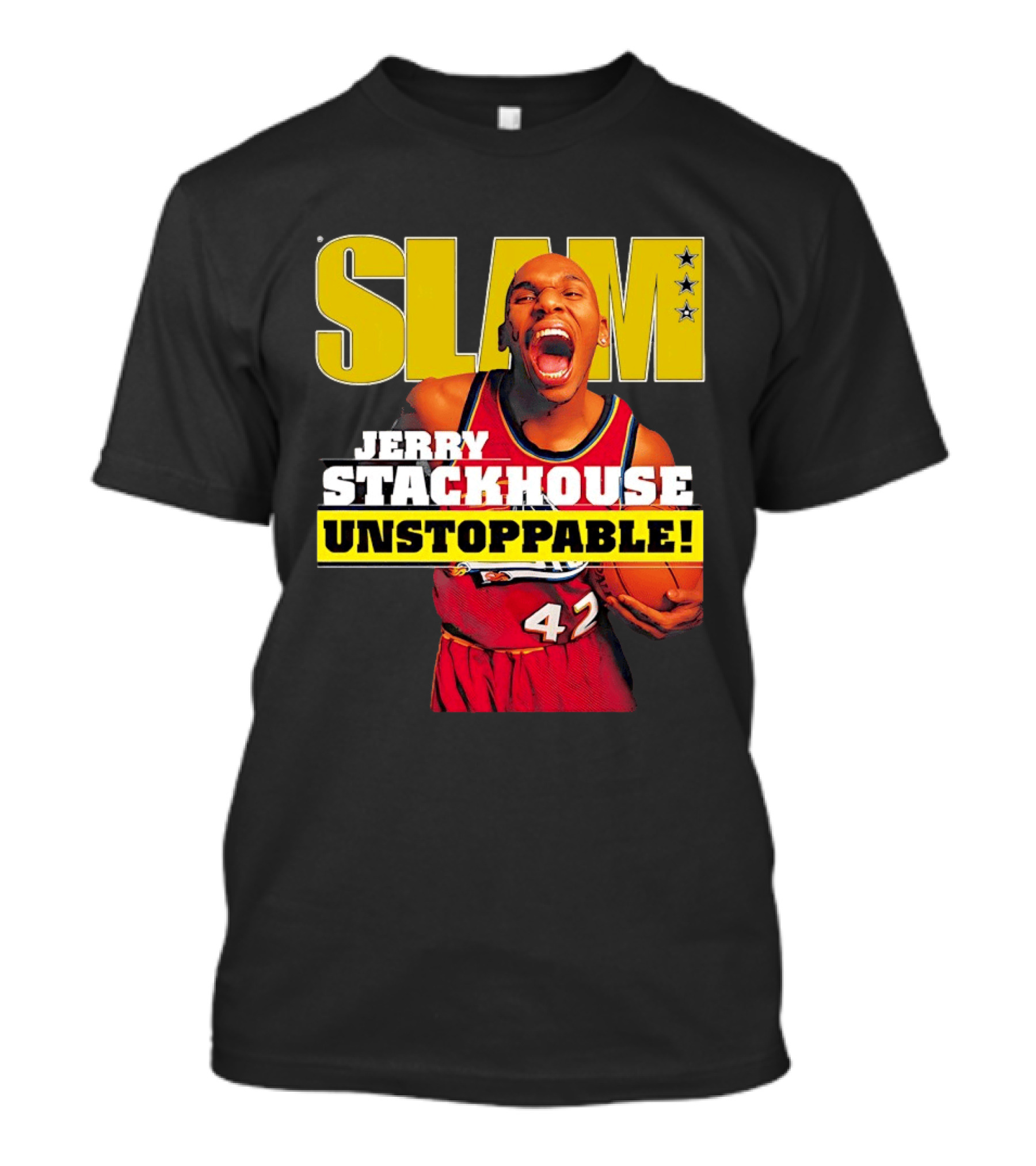 Jerry Stackhouse SLAM Unstoppable Detroit Pistons 42 Hardwood Classics Basketball T-Shirt
