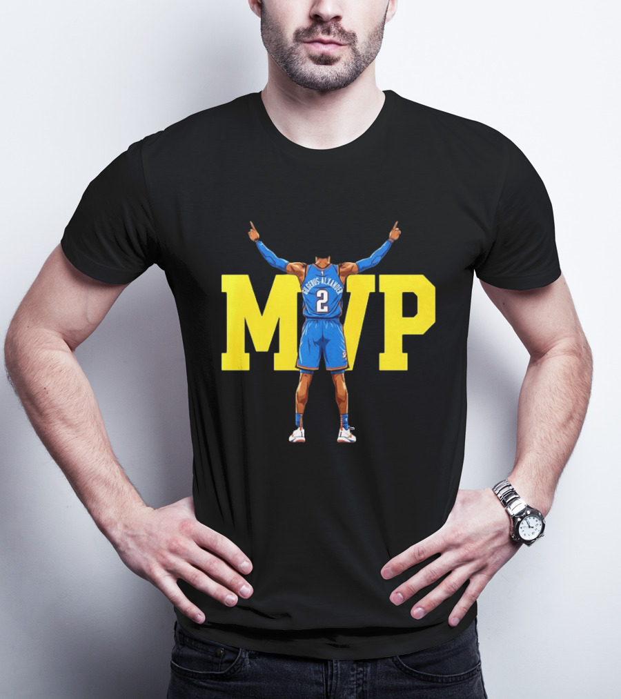 MVP Back 2 Back Shai Gilgeous Alexander Oklahoma City Thunder Basketball Player Blue Jersey Number 2 T-Shirt