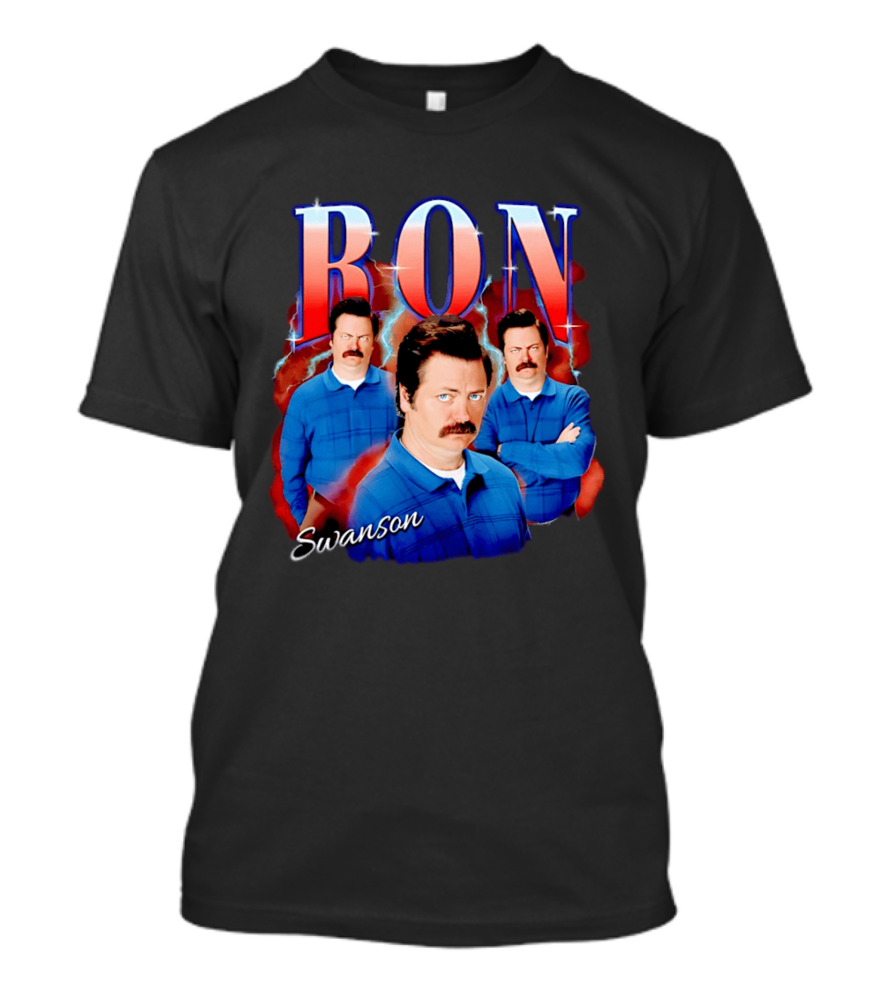 Ron Swanson Triple Image Humor T-Shirt