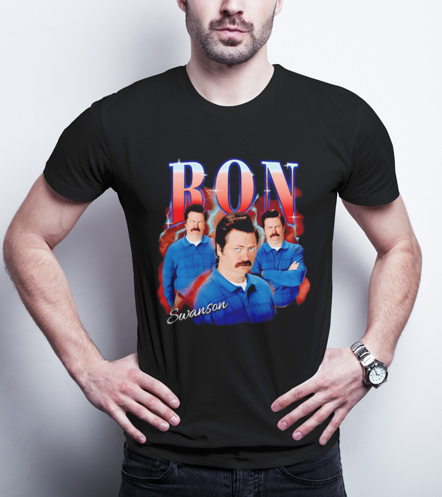 Ron Swanson Triple Image Humor T-Shirt