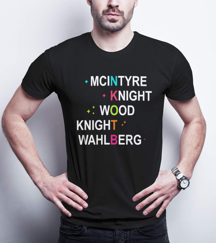NKOTB McIntyre Knight Wood Wahlberg Colorful T-Shirt
