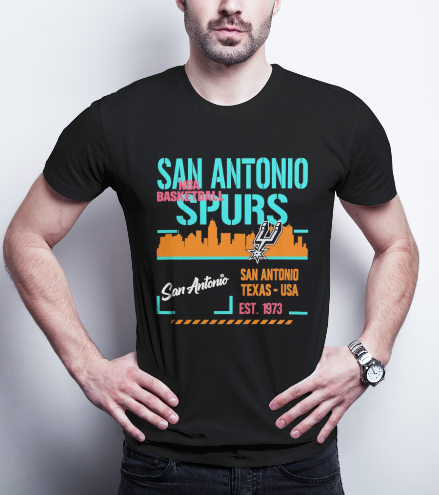 San Antonio Spurs Basketball Skyline Texas USA Est 1973 T-Shirt