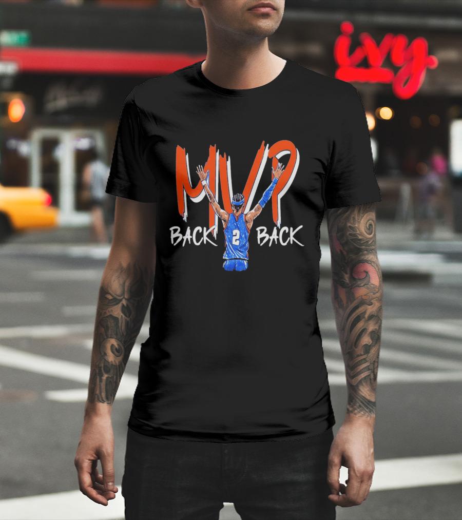 Shai Gilgeous Alexander OKC Thunder Back 2 Back NBA MVP 2026 Drip T-Shirt