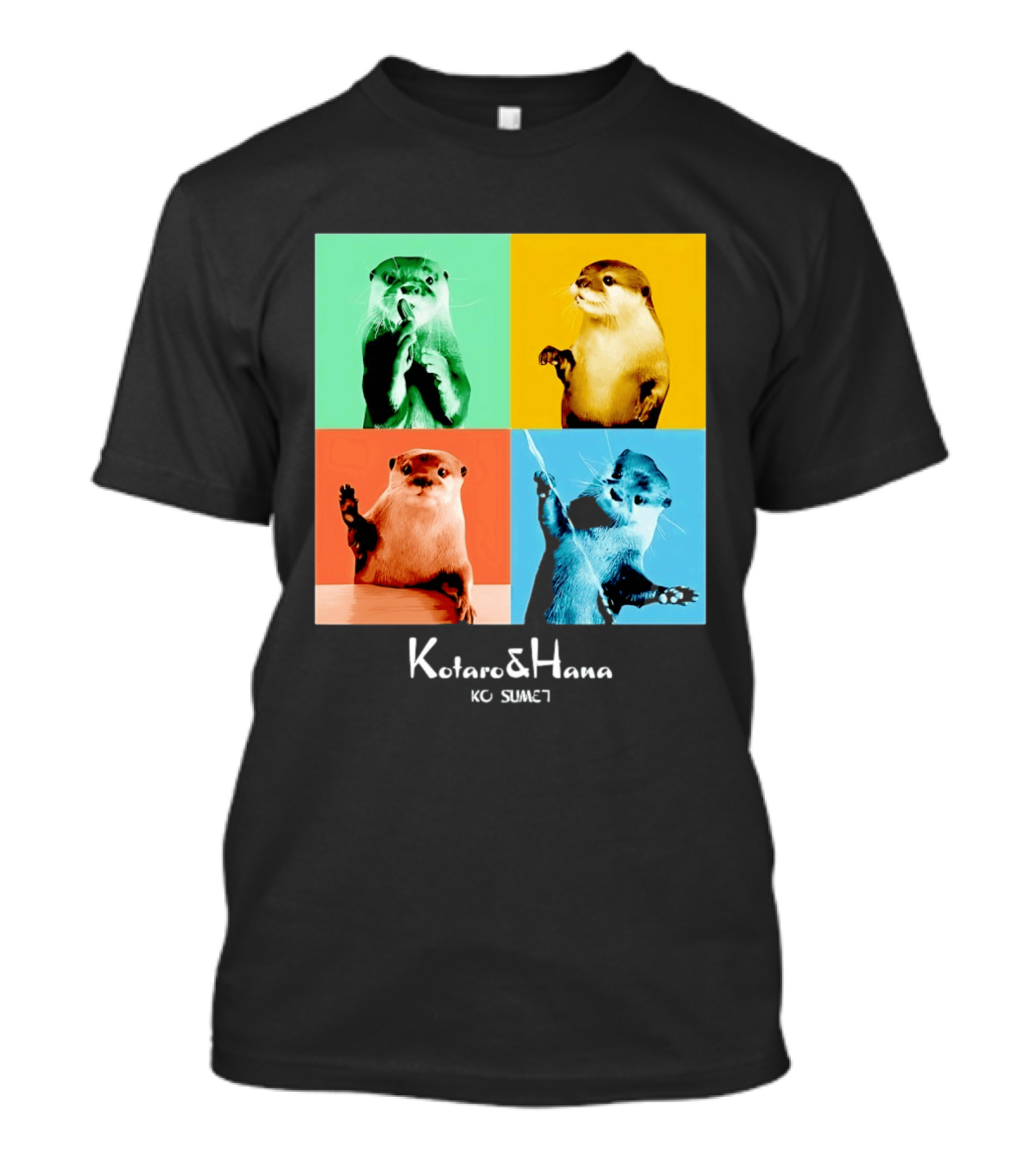 Kotaro And Hana Otters Pop Art Kotsumet T-Shirt