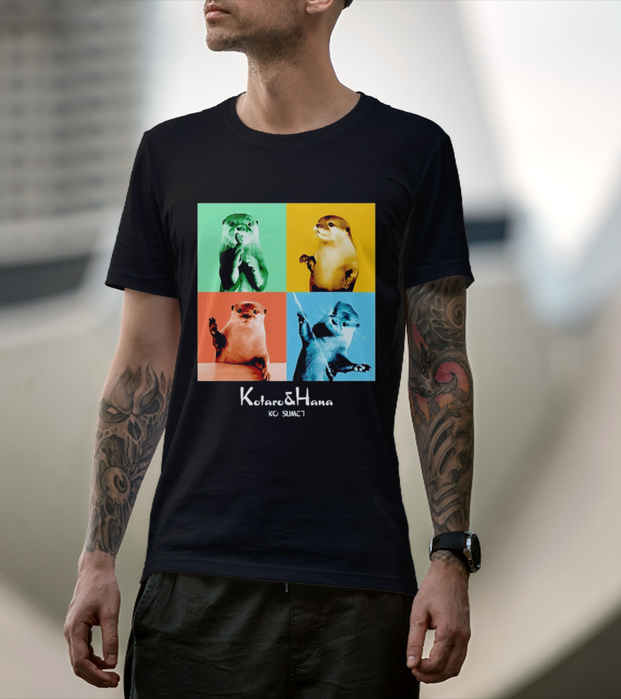 Kotaro And Hana Otters Pop Art Kotsumet T-Shirt