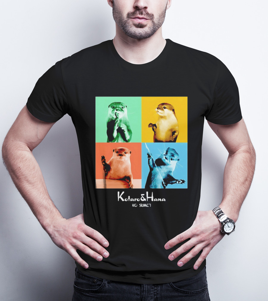 Kotaro And Hana Otters Pop Art Kotsumet T-Shirt