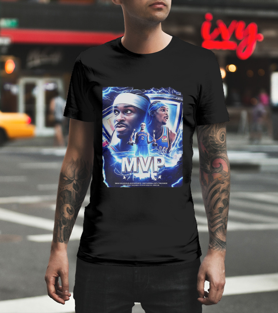 Shai Gilgeous Alexander Oklahoma City Thunder MVP NBA Most Valuable Player 2024 25 2025 26 T-Shirt