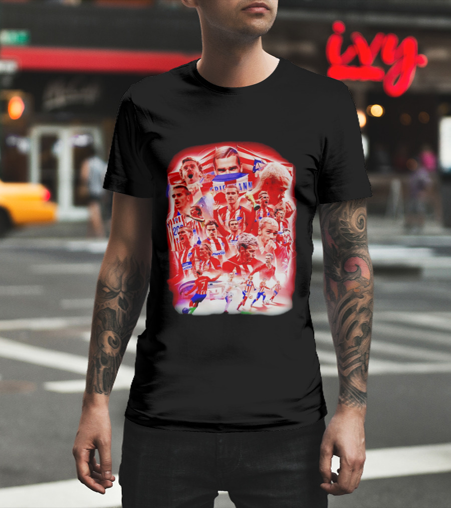 Atlético De Madrid Antoine Griezmann Fan Collage 2026 T-Shirt