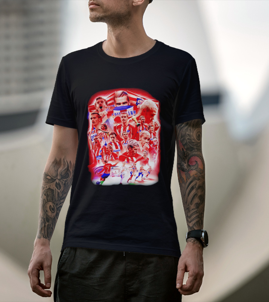 Atlético De Madrid Antoine Griezmann Fan Collage 2026 T-Shirt