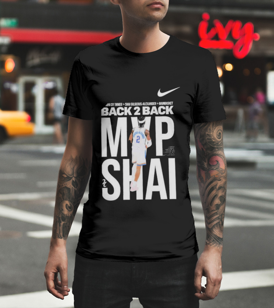 SGA Shai Gilgeous Alexander Back 2 Back MVP OKC Thunder Nike T-Shirt