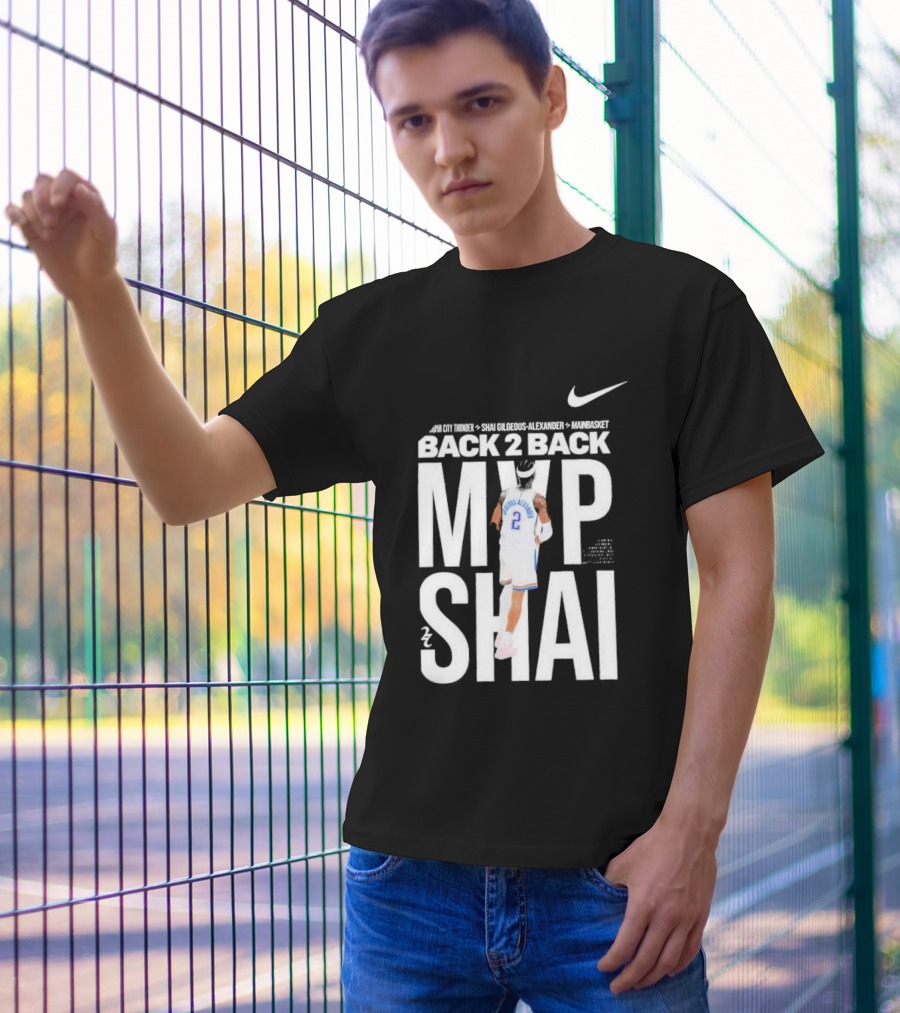 SGA Shai Gilgeous Alexander Back 2 Back MVP OKC Thunder Nike T-Shirt
