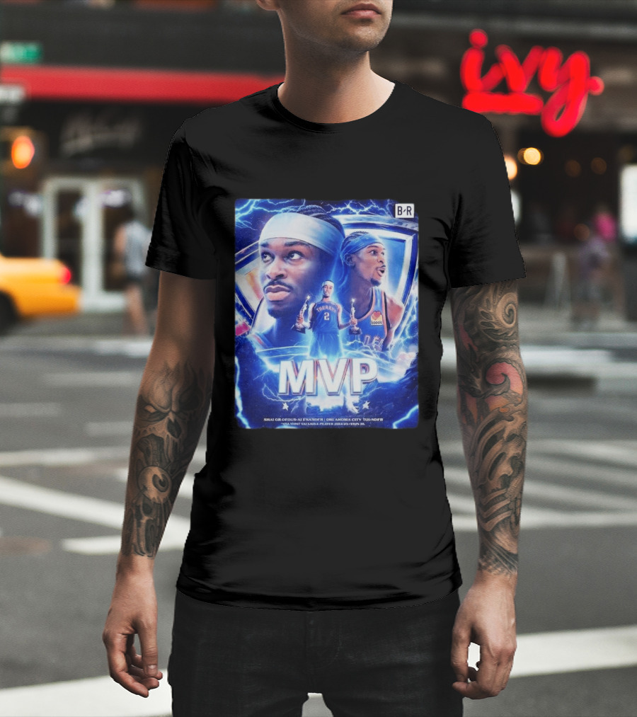 Shai Gilgeous Alexander MVP Thunder 2024 Electrifying Tribute B/R Edition T-Shirt