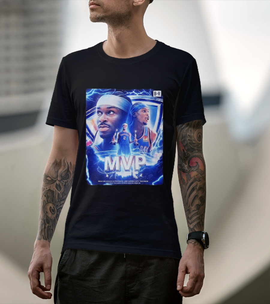 Shai Gilgeous Alexander MVP Thunder 2024 Electrifying Tribute B/R Edition T-Shirt