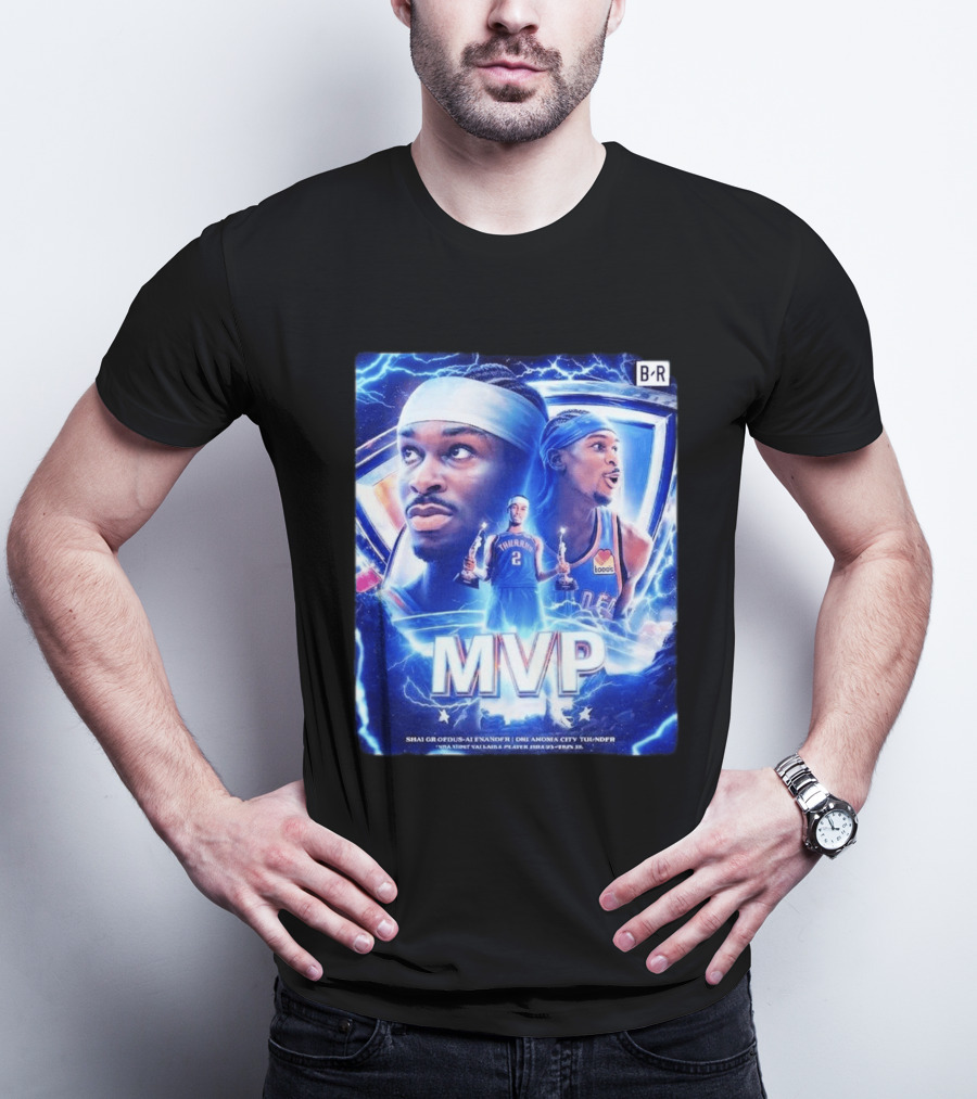 Shai Gilgeous Alexander MVP Thunder 2024 Electrifying Tribute B/R Edition T-Shirt