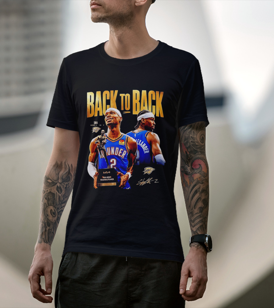 Shai Gilgeous Alexander Back To Back 2026 NBA MVP OKC Thunder SGA 2 T-Shirt
