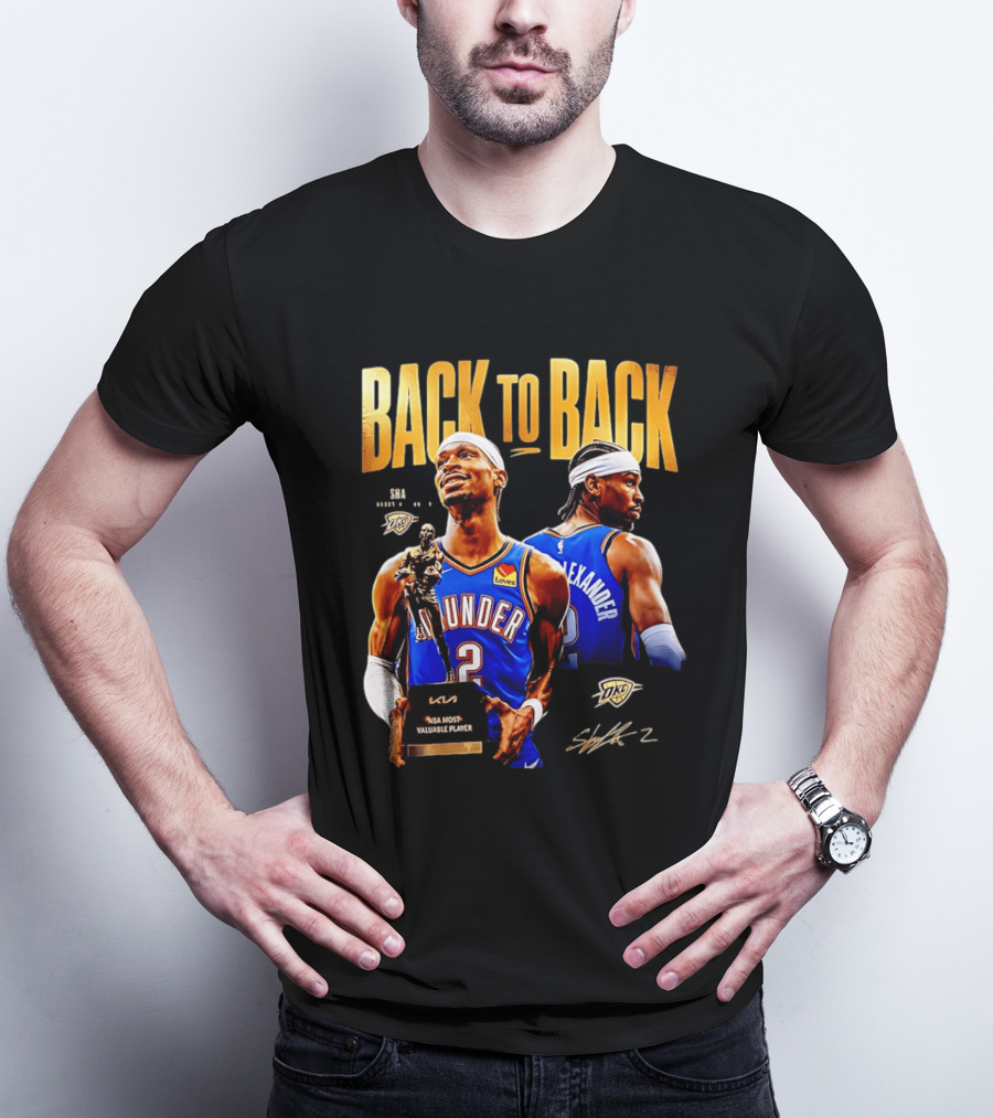 Shai Gilgeous Alexander Back To Back 2026 NBA MVP OKC Thunder SGA 2 T-Shirt