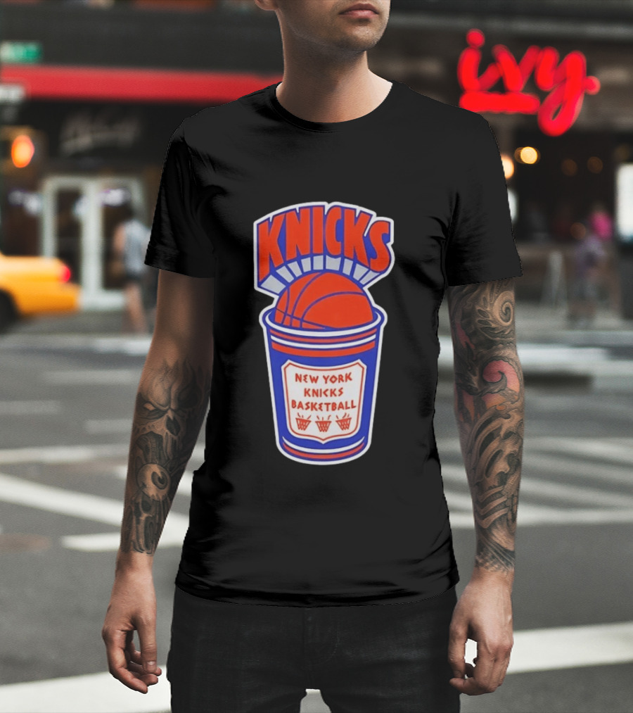 New York Knicks Basketball Orange Cup Knicks T-Shirt