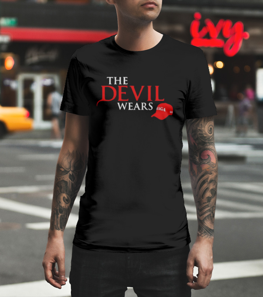 The Devil Wears MAGA Hat Red T-Shirt