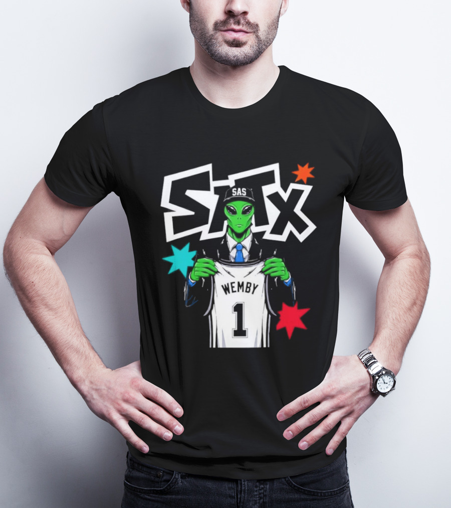 SATX SAS Wemby Alien Holding Wemby 1 Jersey T-Shirt