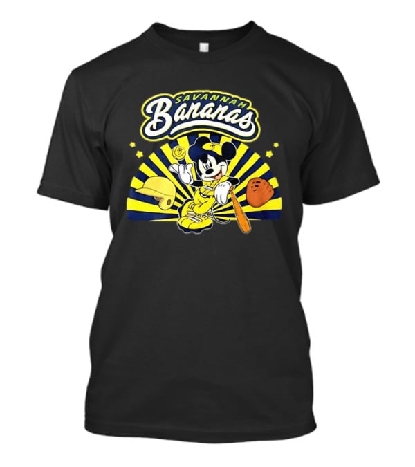 Savannah Bananas Mickey Mouse Baseball Team Sports Fan T-Shirt