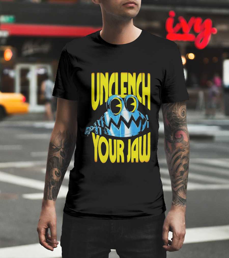 Unclench Your Jaw Blue Metal Trap Cartoon T-Shirt