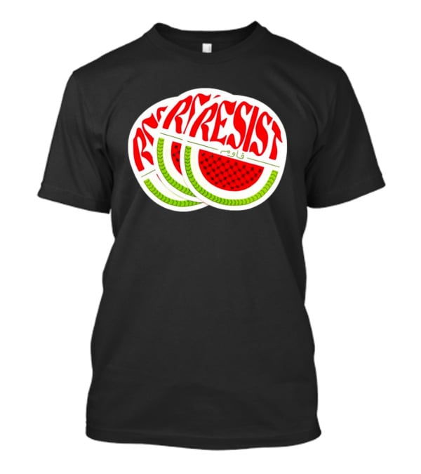 Watermelon Keffiyeh Resist Free Palestine Arabic Text قاوم T-Shirt