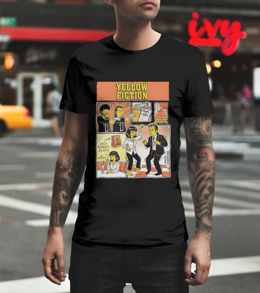Yellow Fiction Royale Cheese Dance Champions Jack Rabbit Slim's T-Shirt