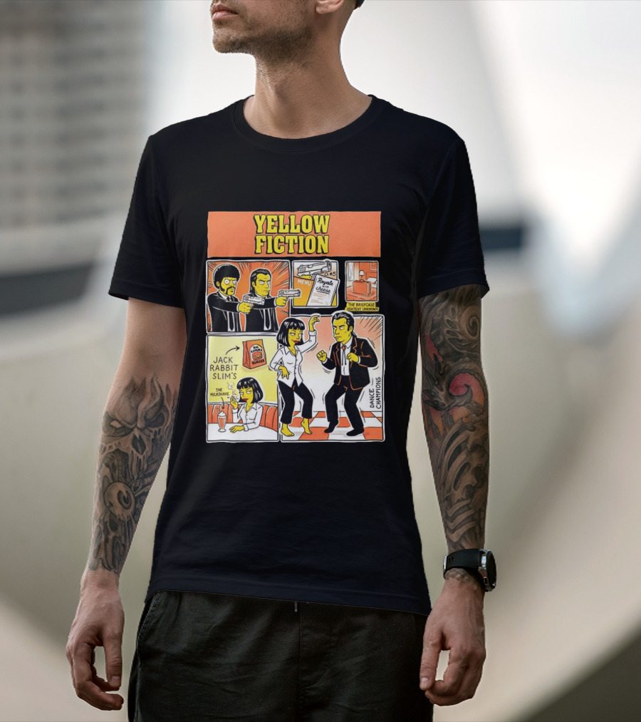 Yellow Fiction Royale Cheese Dance Champions Jack Rabbit Slim's T-Shirt