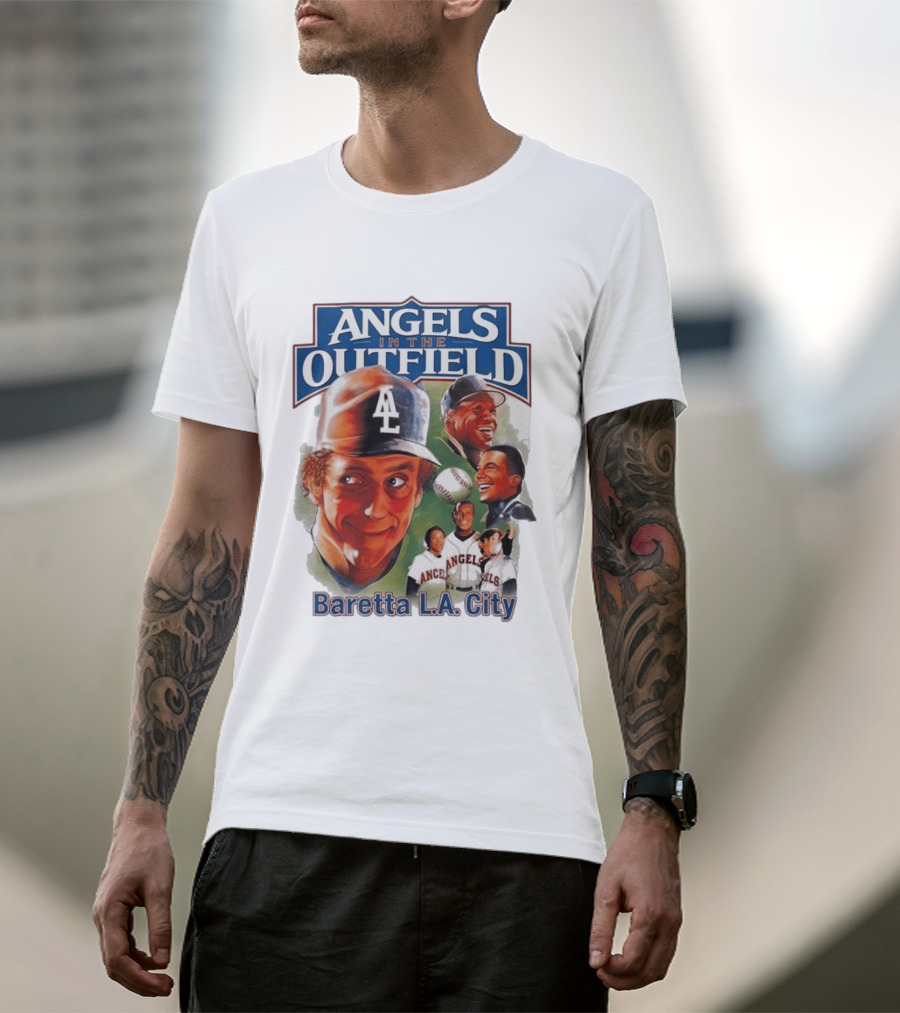 Angels In The Outfield Baretta LA City Players Baseball Movie T-Shirt