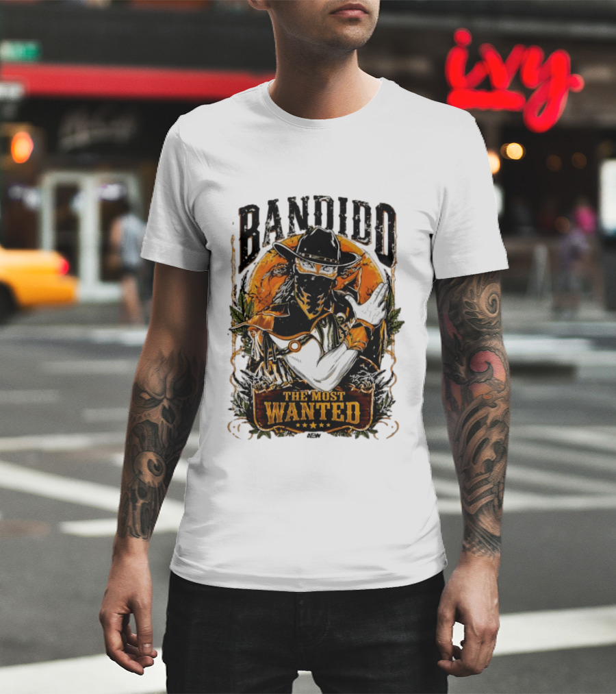 Bandido El Más Buscado The Most Wanted Cowboy Outlaw Western T-Shirt