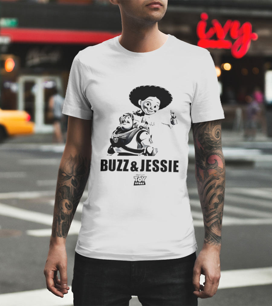 Buzz Lightyear Jessie Toy Story Disney Cartoon Characters T-Shirt