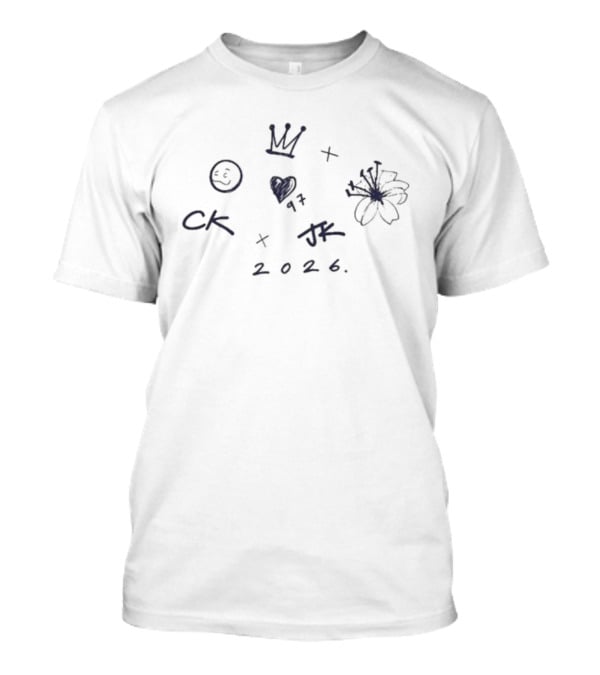 CK Heart JK 2026 Crown Flower Smiley T-Shirt
