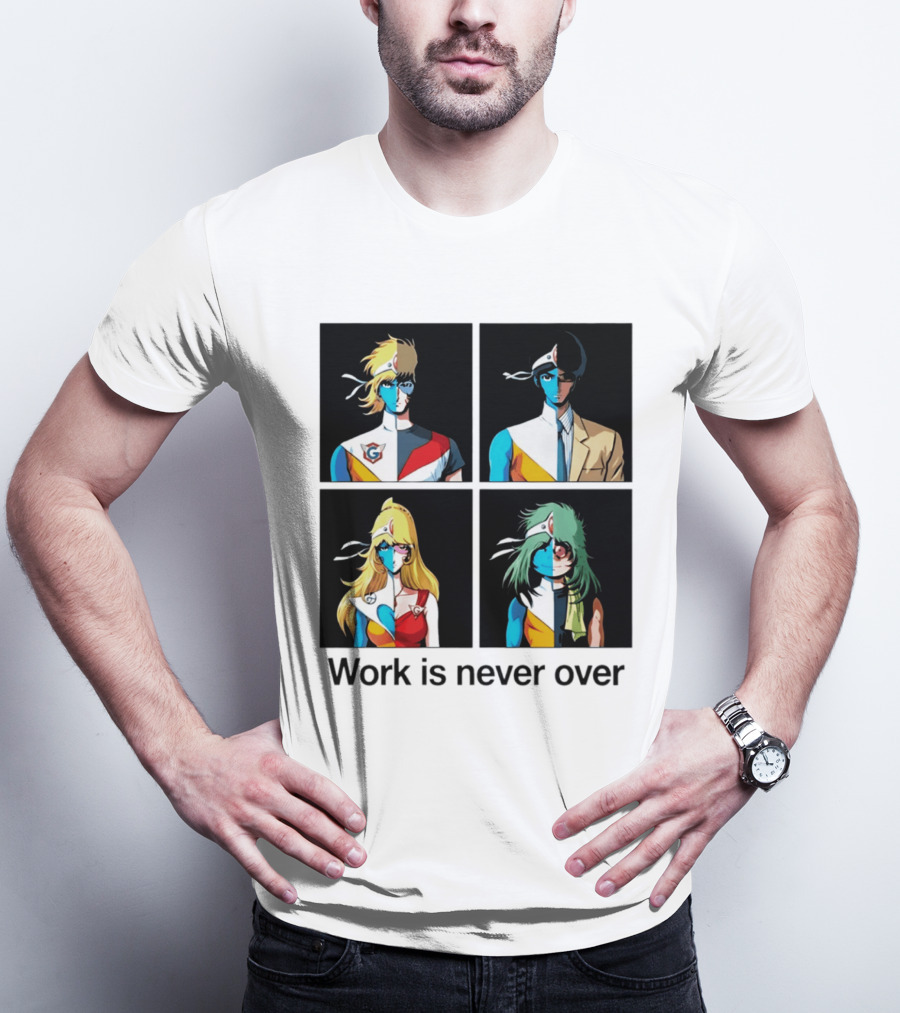Crescendolls Work Is Never Over Daft Punk Interstella 5555 Characters T-Shirt