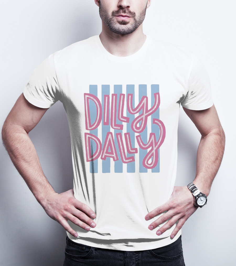 Dilly Dally Babier Pink And Blue Striped Playful T-Shirt
