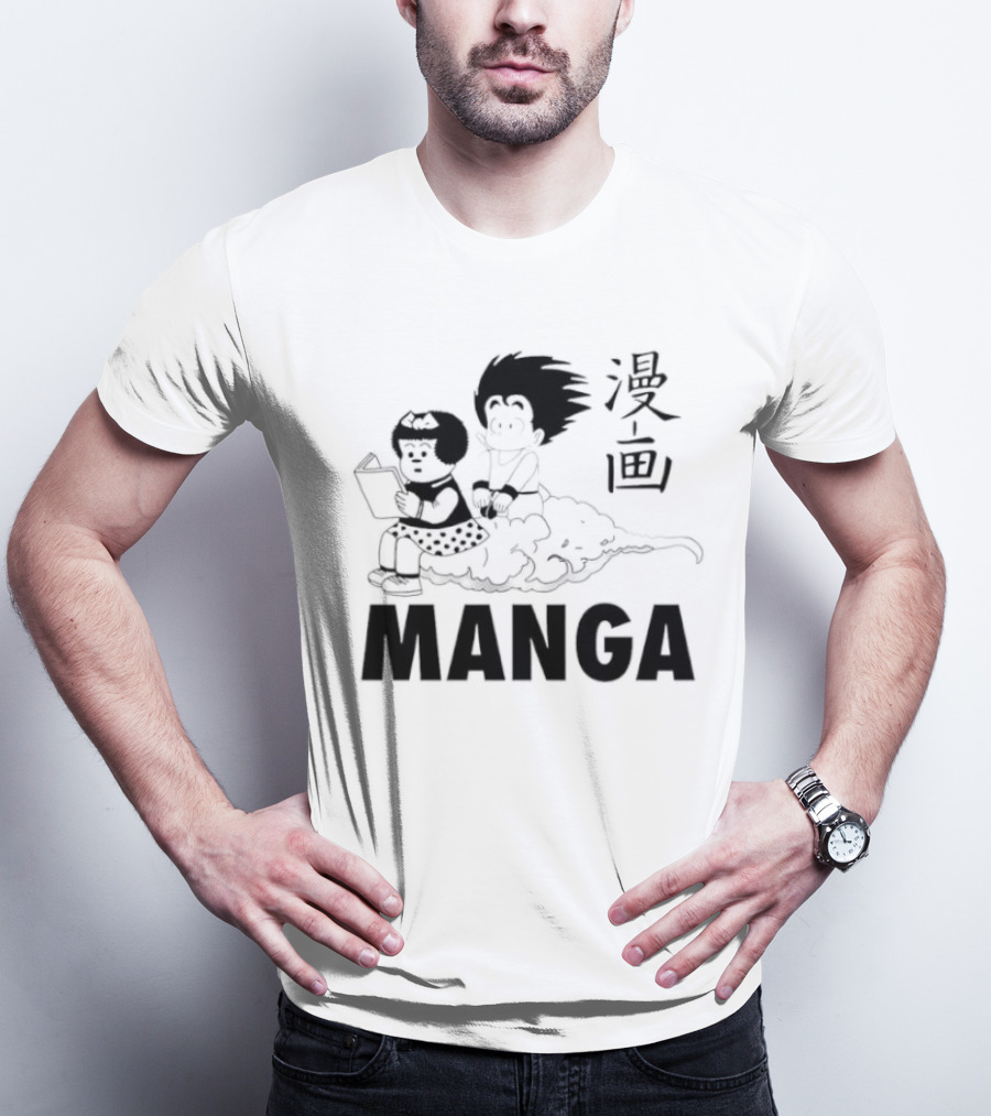 Manga Characters Riding Nimbus Cloud Goku T-Shirt