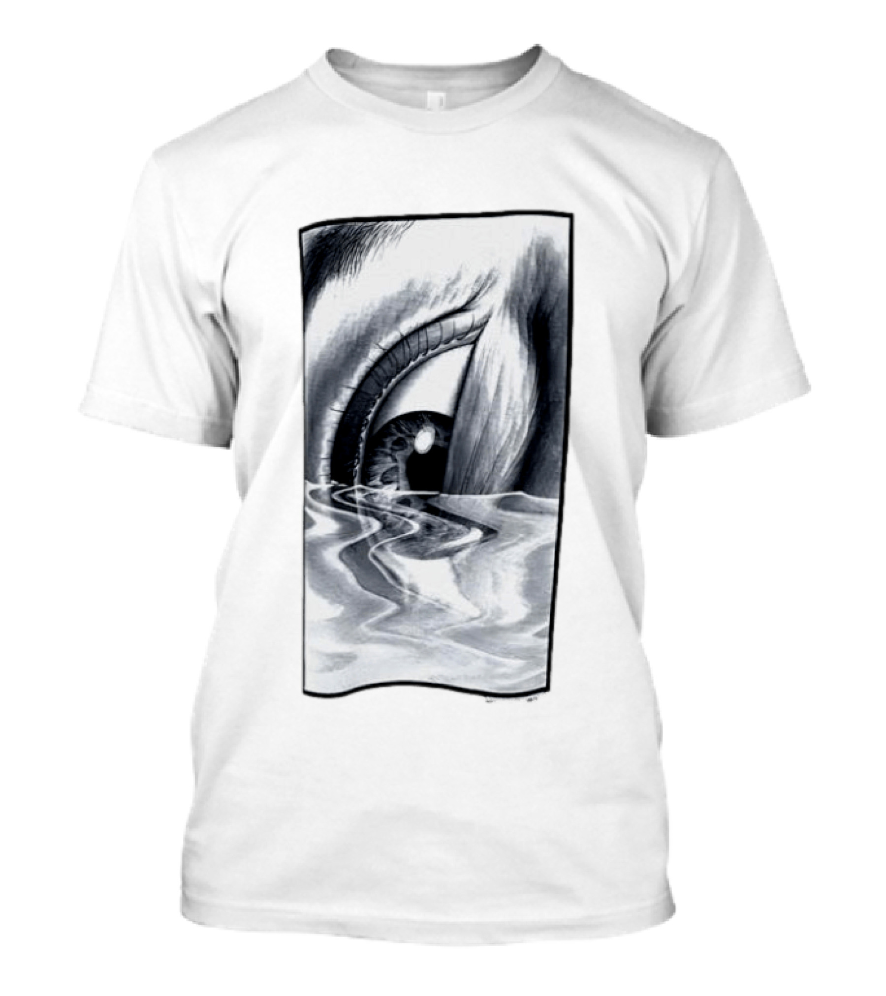 Drowning Eye 1997 Monochrome Reflection Water Ripple T-Shirt