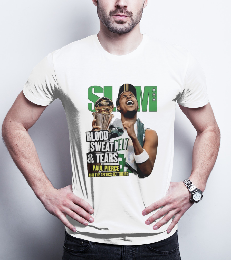 Paul Pierce SLAM Blood Sweat & Tears Celtics Champions T-Shirt