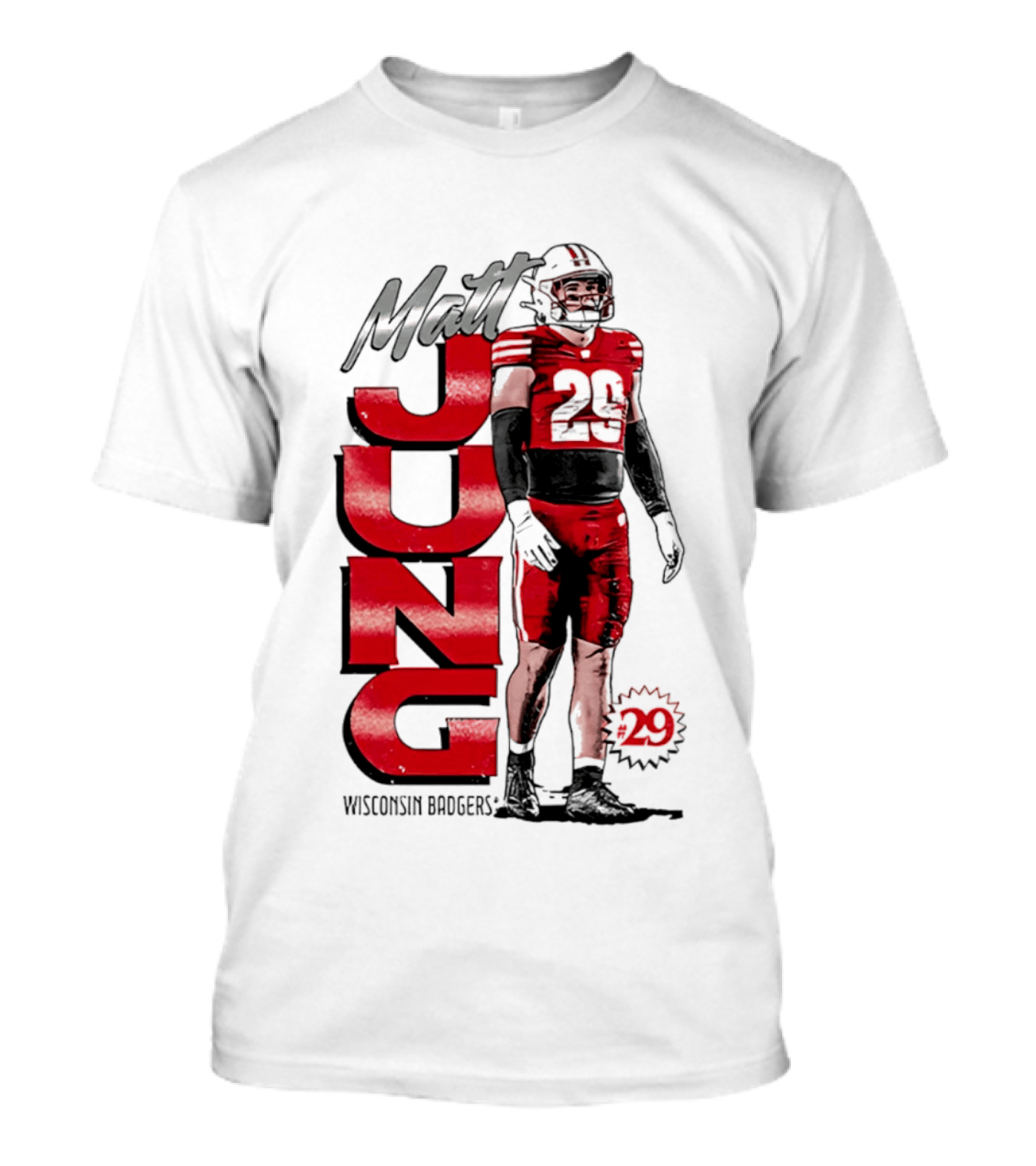 Matt Jung Wisconsin Badgers Football NCAA 29 T-Shirt