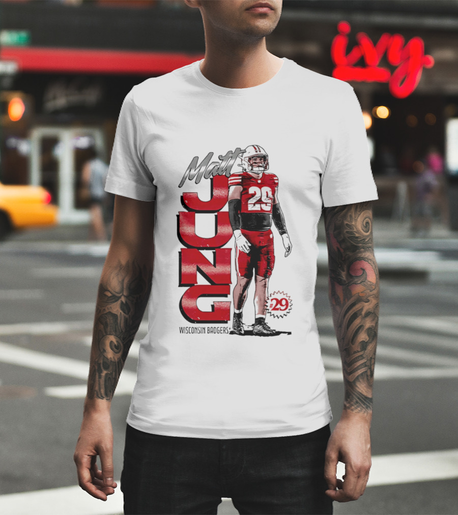 Matt Jung Wisconsin Badgers Football NCAA 29 T-Shirt