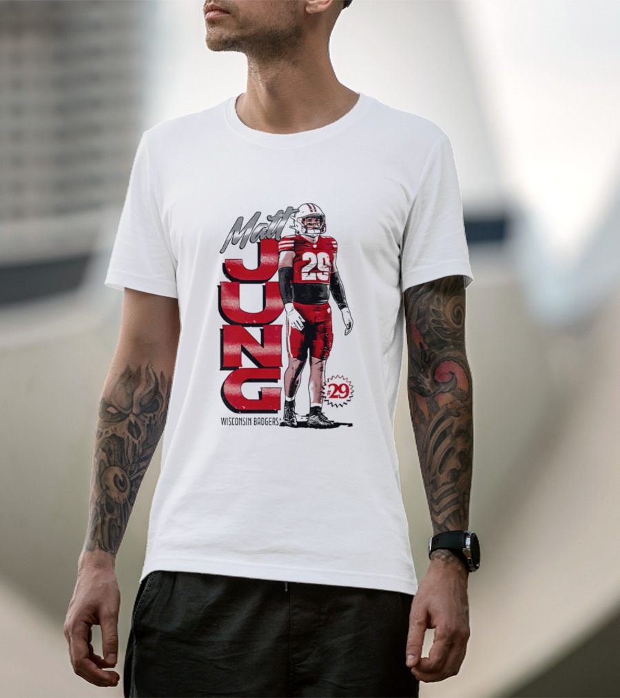 Matt Jung Wisconsin Badgers Football NCAA 29 T-Shirt