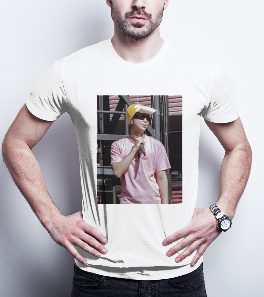 Namjoon Wearing Psyduck Hat Pink T T-Shirt