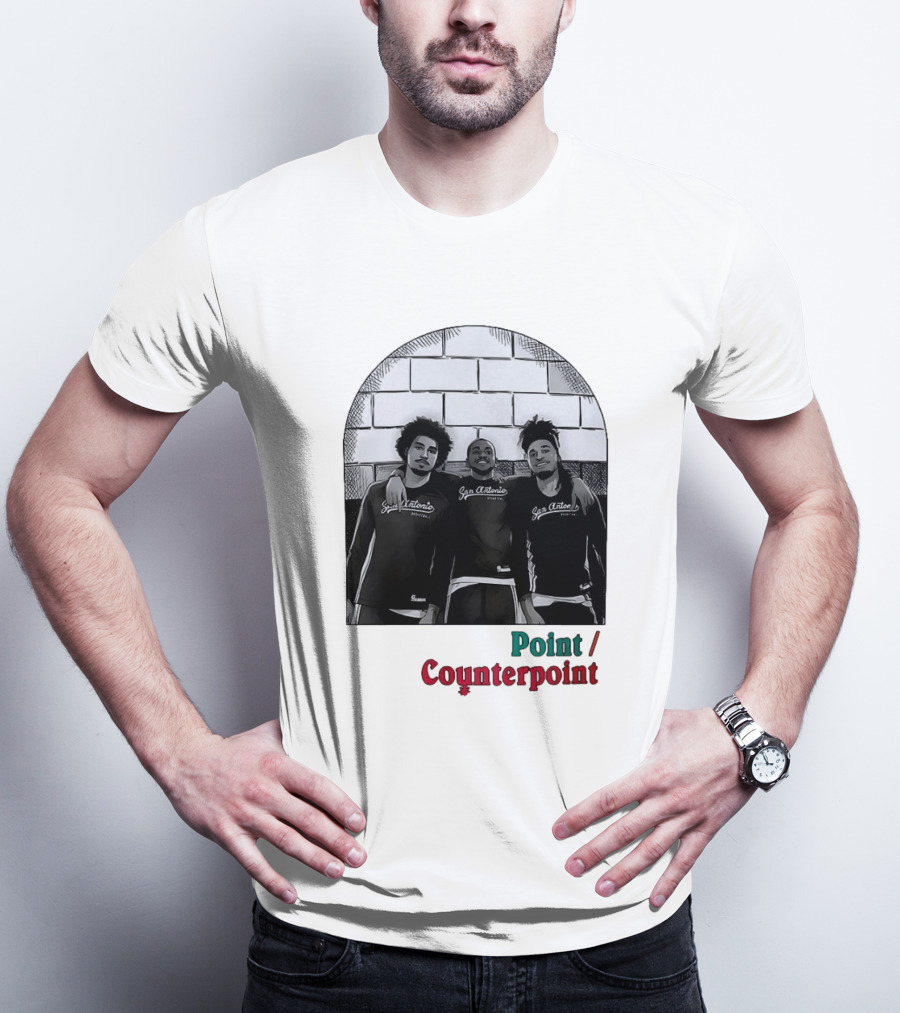 San Antonio Spurs Basketball Player Trio Point Counterpoint T-Shirt