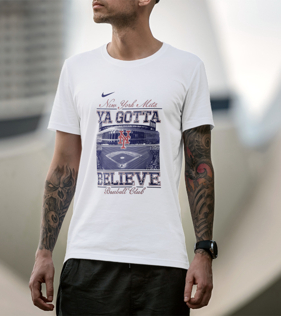 New York Mets Ya Gotta Believe Baseball Club 1969 1986 Nike T-Shirt